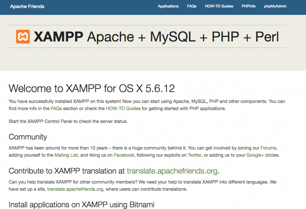 さくっとMacにXAMPPを入れてみる。 | 全国からの長期インターン生を募集中の未来電子テクノロジー
